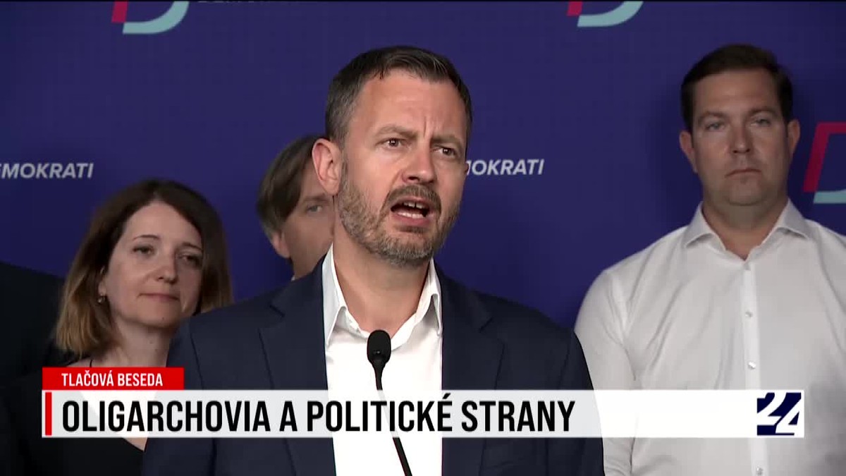 Tlačová beseda strany Demokrati o oligarchoch a financovaní politických ...