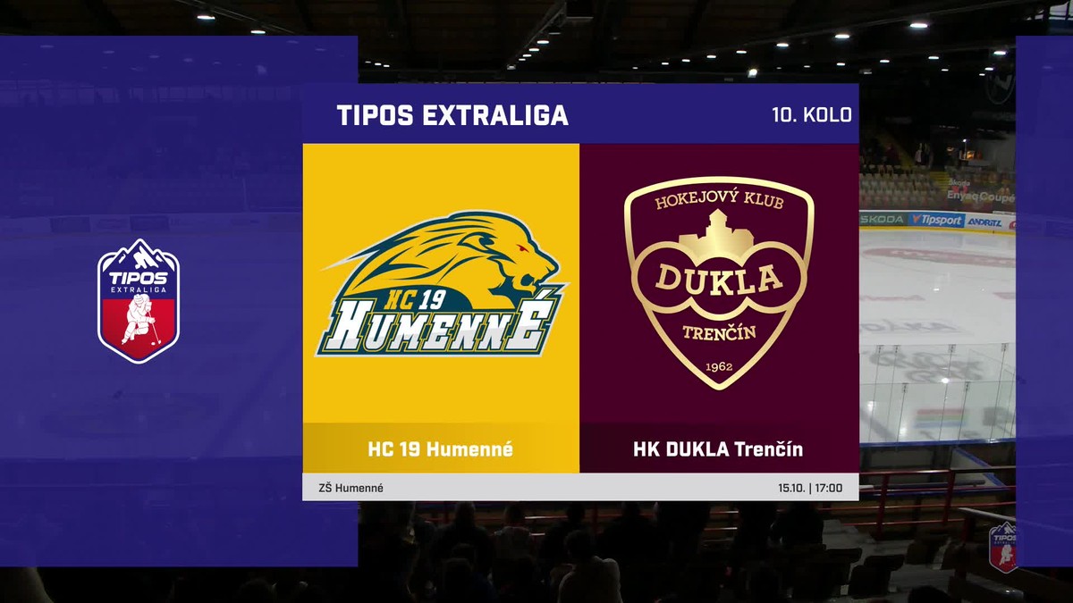 HC 19 Humenné – HK DUKLA Trenčín 3:1 v 10. kole Tipos extraligy | JOJŠPORT