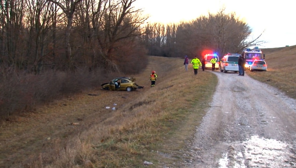 Muž pri venčení psa objavil vrak auta. Z dvoch mladíkov jeden nehodu ...