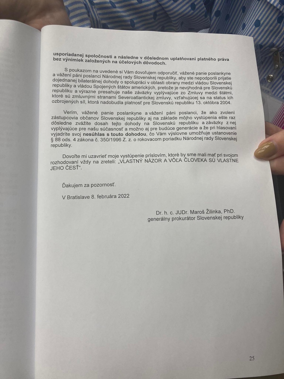 15 | Žilinkov prejav